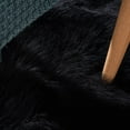iLieber Sheepskin Soft Fluffy Fur 5x6.7 Black Area Rug, Fuzzy Rug ...