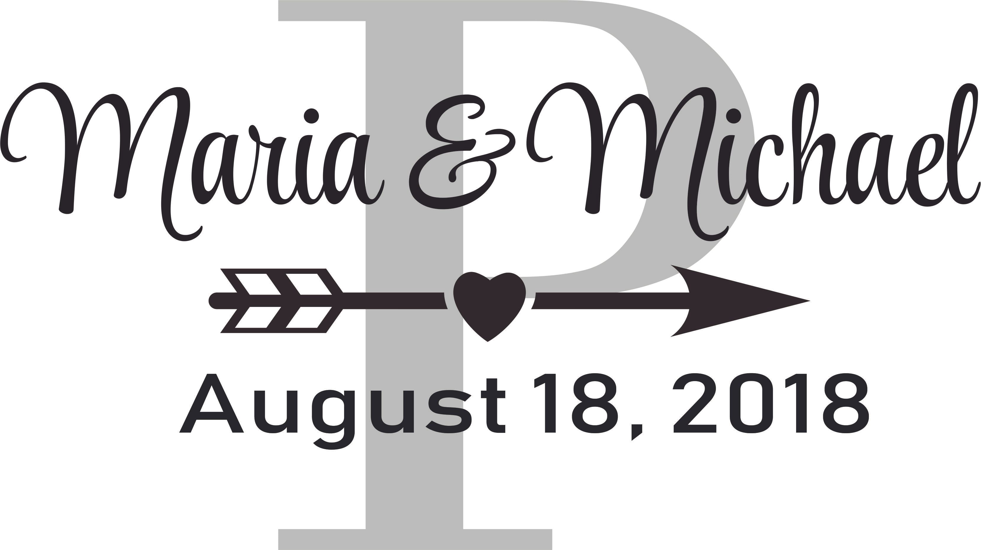 Bride Groom Name Sign Wedding Customized Wall Decal - Custom Vinyl Wall ...