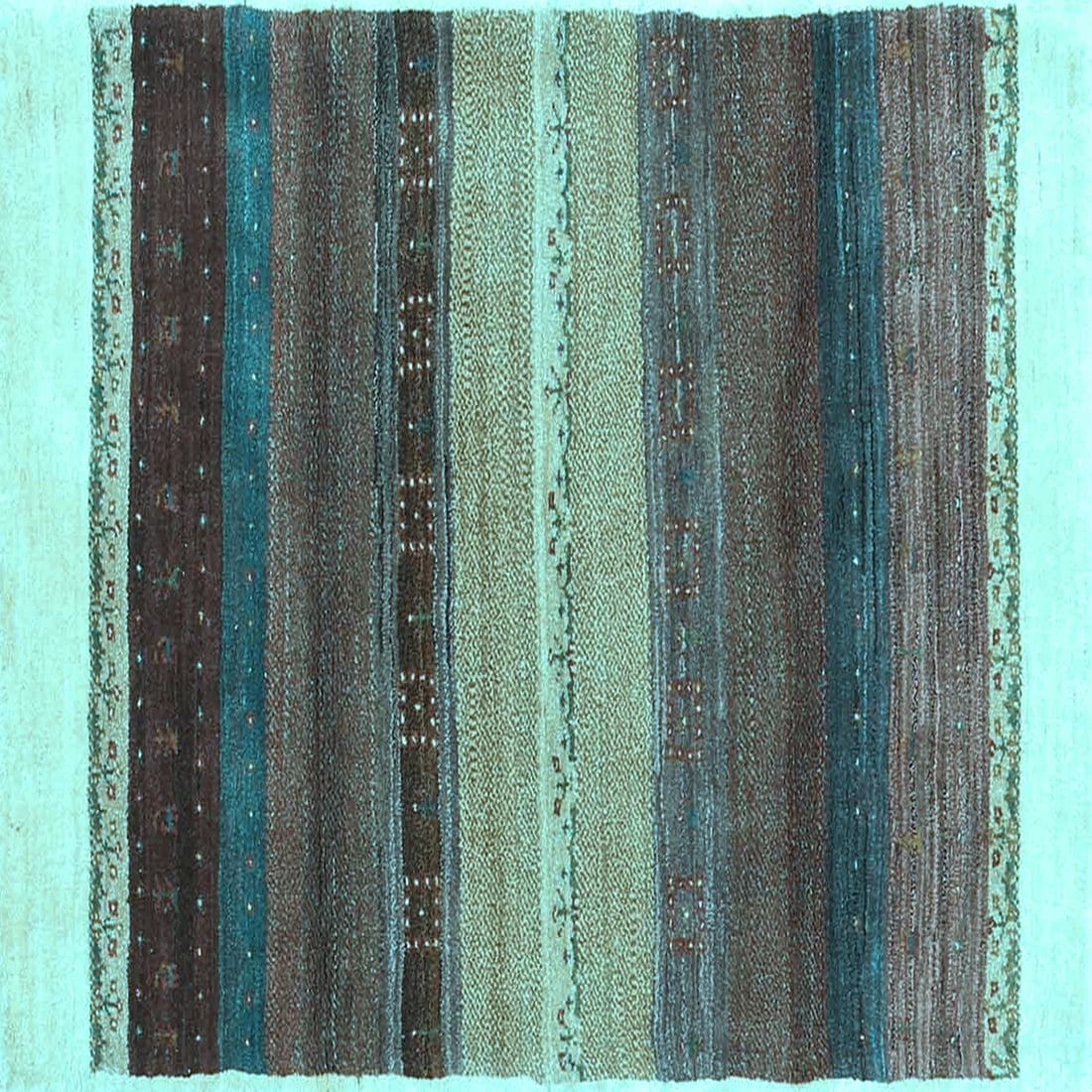 Ahgly Company Indoor Square Abstract Light Blue Contemporary Area Rugs ...
