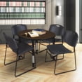 Regency Kee 36 in. Round Mobile Adjustable Classroom Table- Neo Walnut ...