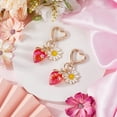 2Pcs Strawberry & Flowers Alloy Enamel & Acrylic Pendant Decoration ...