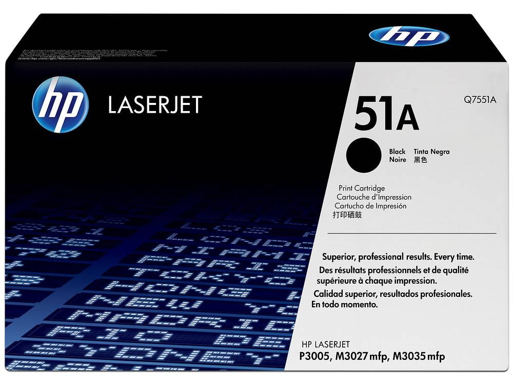 Cartucho de tóner HP 51A Negro Laserjet Original Q7551A | Walmart en línea
