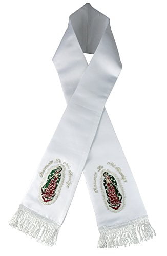 Altotux Satin Embroidered Christening Baptism Stole Scarf Sash Lady of ...