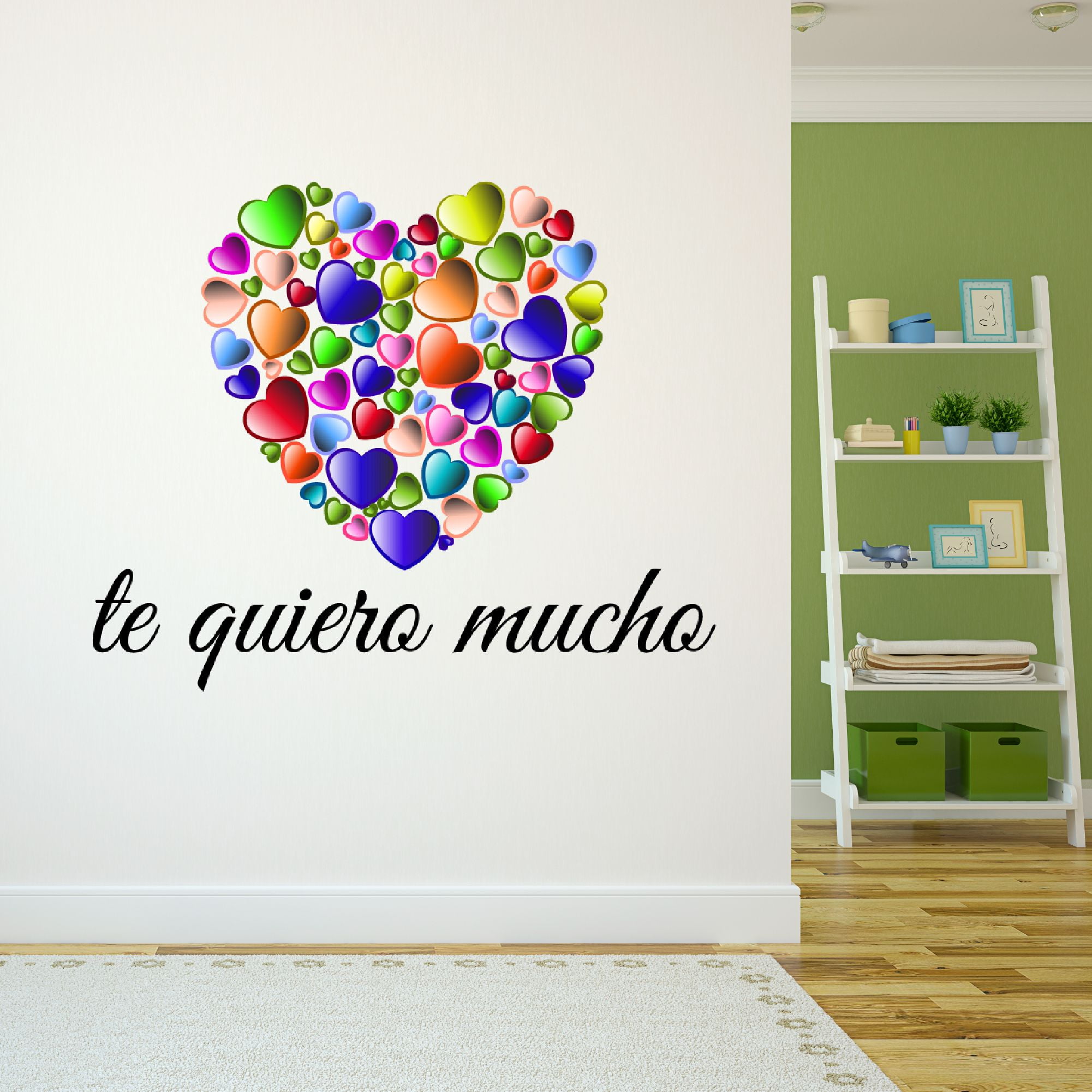 Spanish Wall Decals for Children Bedroom - Te quiro mucho Colourful ...