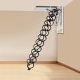 Black Cold-Rolled Steel 70x100cm Hidden Attic Stairs Eleven-Step Pull ...