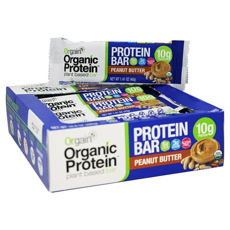 Orgain - Organic Protein Plant Based Bar Peanut Butter - 12 Bars ...