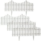 12Pcs White Plastic Picket Garden Fence Sections, 13x24 in Each for ...