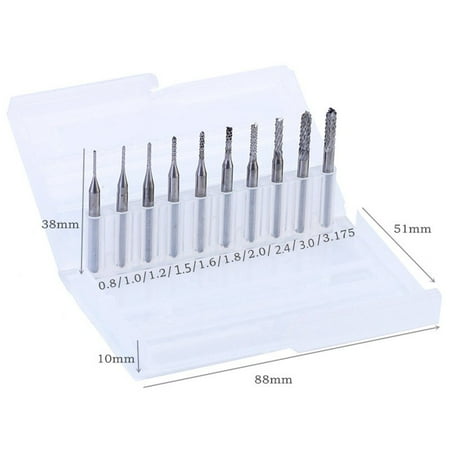 10 Pieces Set Tungsten Carbide Extended PCB Corn Cutter CNC Engraving ...