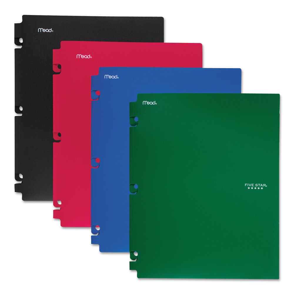 Five Star Snap-In Plastic Folder, 20 Sheets, 8 1/2 x 11, Assorted, Snap ...