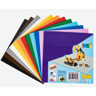 IMEX 12 Piece Assorted Rainbow Stackable Building Block Baseplates - 20 ...