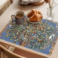 Colorful Flowers Cotton Linen Placemats Set of 4, Vintage Plant Red ...