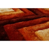 MDA Rugs Mateos Thick Polyester Shag Area Rug, Contemporary Design, Red ...