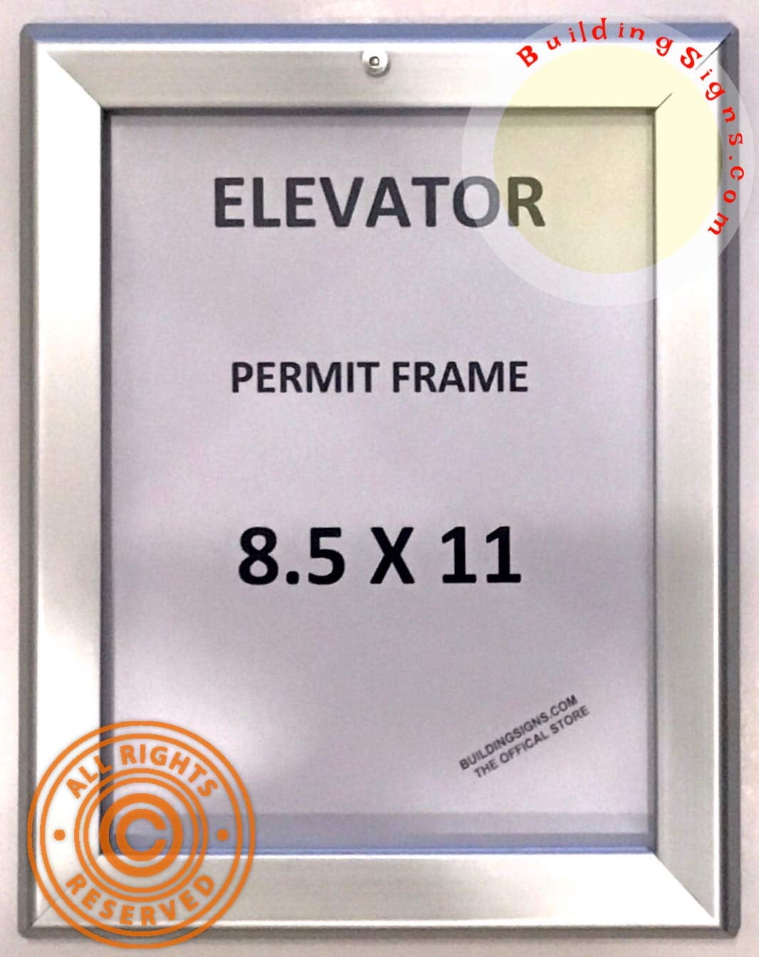 Elevator Permit Frame 8.5x11 (Lockable !!!, Silver, Heavy Duty ...