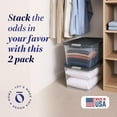 2-Pack Secure Latch, Clear Plastic Storage Organizer Bins, 64 Quart ...