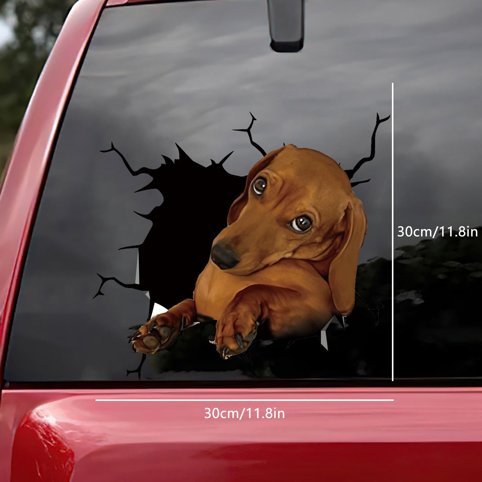 amousa 3D Dog Crack Sticker PVC Plastic Sticker Car Window Decal Laptop ...
