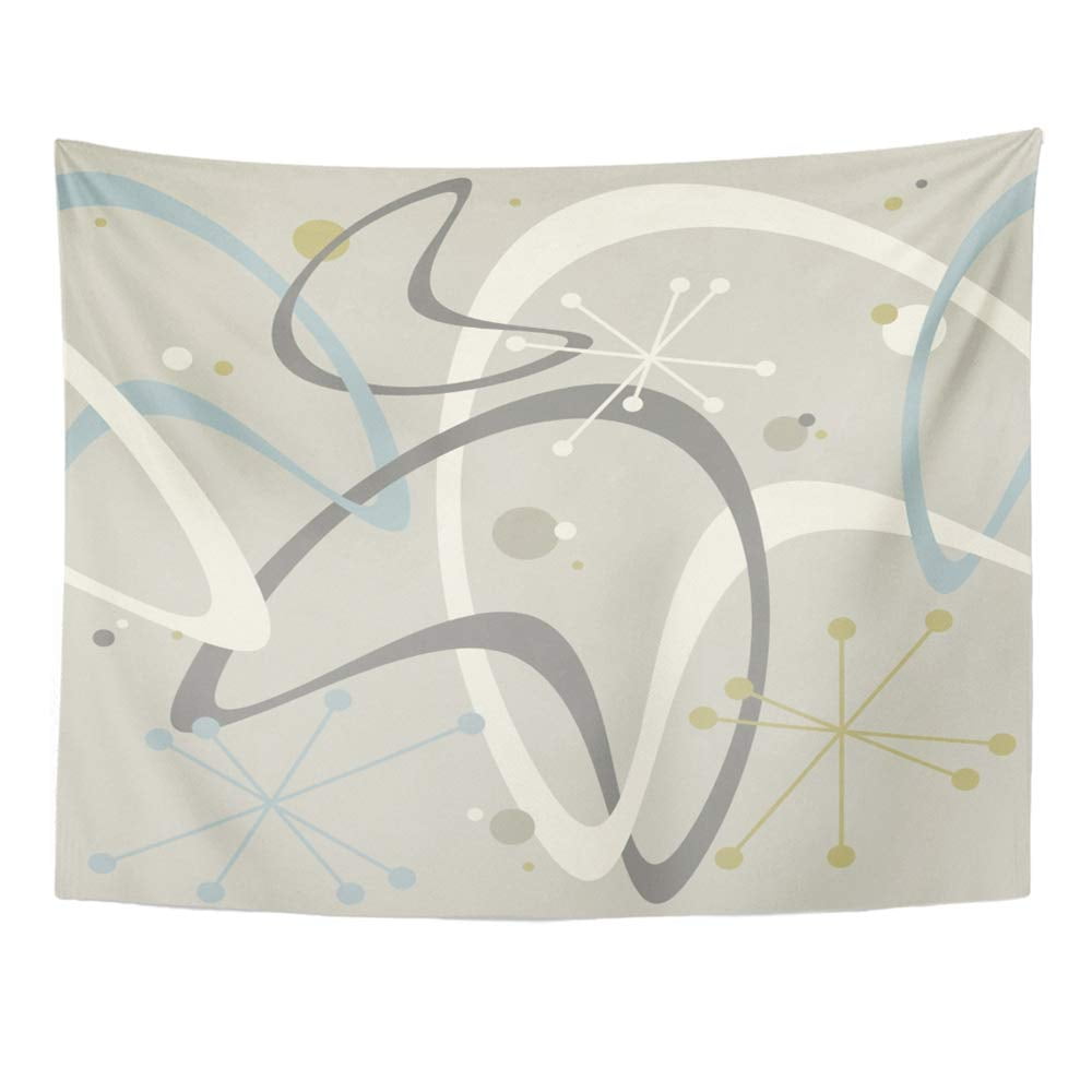 ZEALGNED Beige 50s Mid Century Modern 1950s Style Vintage Retro Atomic ...