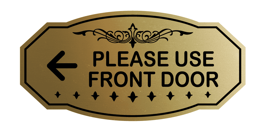 Victorian Please Use Front Door Sign (Brushed Gold) - Small - Walmart.com