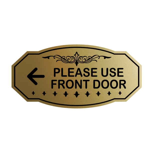 Victorian Please Use Front Door Sign (Brushed Gold) - Large - Walmart.com