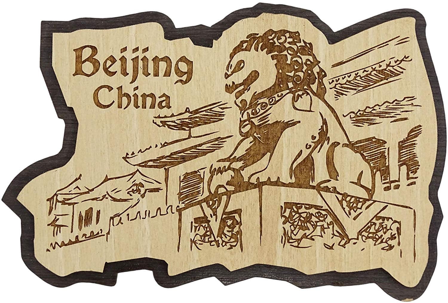 Printtoo Wooden Engraved Beijing China Fridge Magnet Souvenir Gift ...