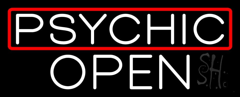 Psychic Red Border Open LED Neon Sign 10" Tall x 24" Wide - inches ...