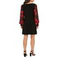 Msk Crew Neck Dress With Patterned Sleeve,Womens - Walmart.com