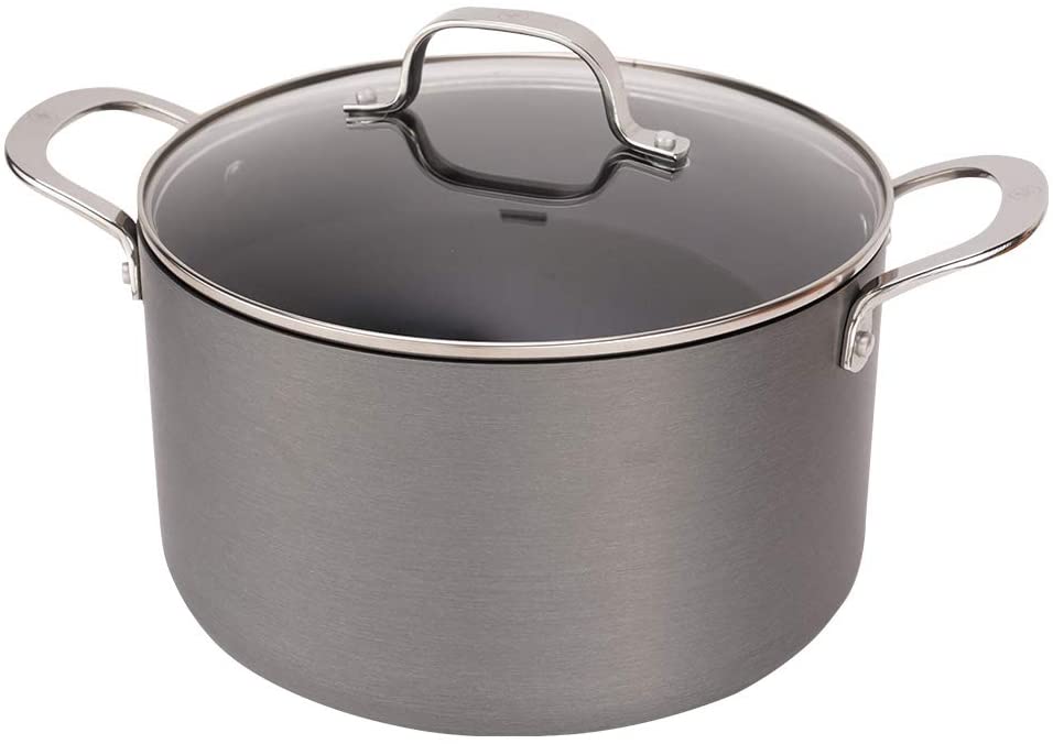 Swiss Diamond Hard Anodized Non-Stick 8 Quart Stockpot W/Lid (9.5 ...