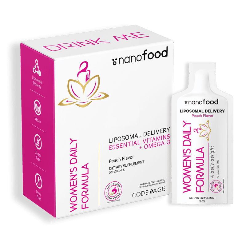 Codeage Nanofood Liposomal Women's Daily Multivitamin Liquid Sachet ...
