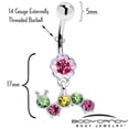 Body Candy Dangle Belly Ring - 316L Stainless Steel Navel Ring Piercing ...
