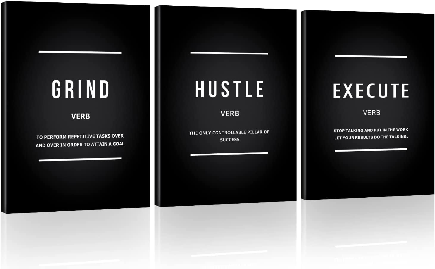 Grind Hustle Execute Quotes Canvas Wall Art, Motivational Reminder ... Grind Hustle Execute Quotes Canvas Wall Art, Motivational Reminder ...