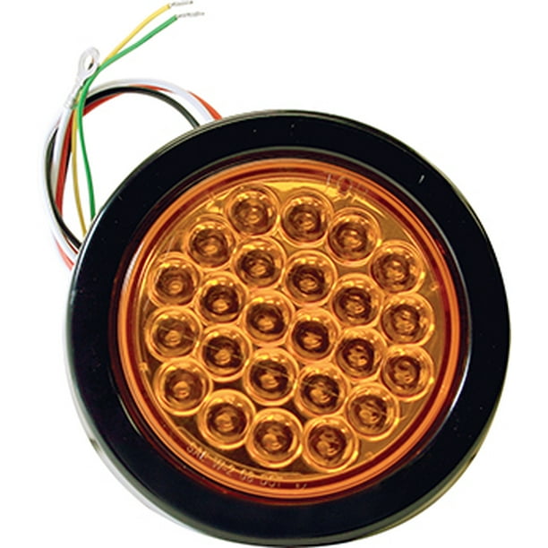 Buyers SL41AR 4" Round Amber Emergency LED Strobe 12-24V Dual Flash ...