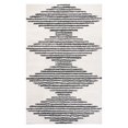 Elm Diamond Stripe Geometric Shag White/Gray 5 ft. x 8 ft. Area Rug ...