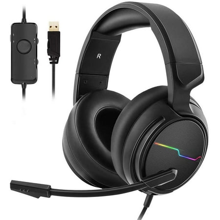 USB Pro Gaming Headset for PC- 7.1 Surround Sound Headphones | Walmart ...