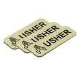 Usher 1 x 3" Name Tag/Badge, Brushed Gold, Praying Hands (3 Pack ...