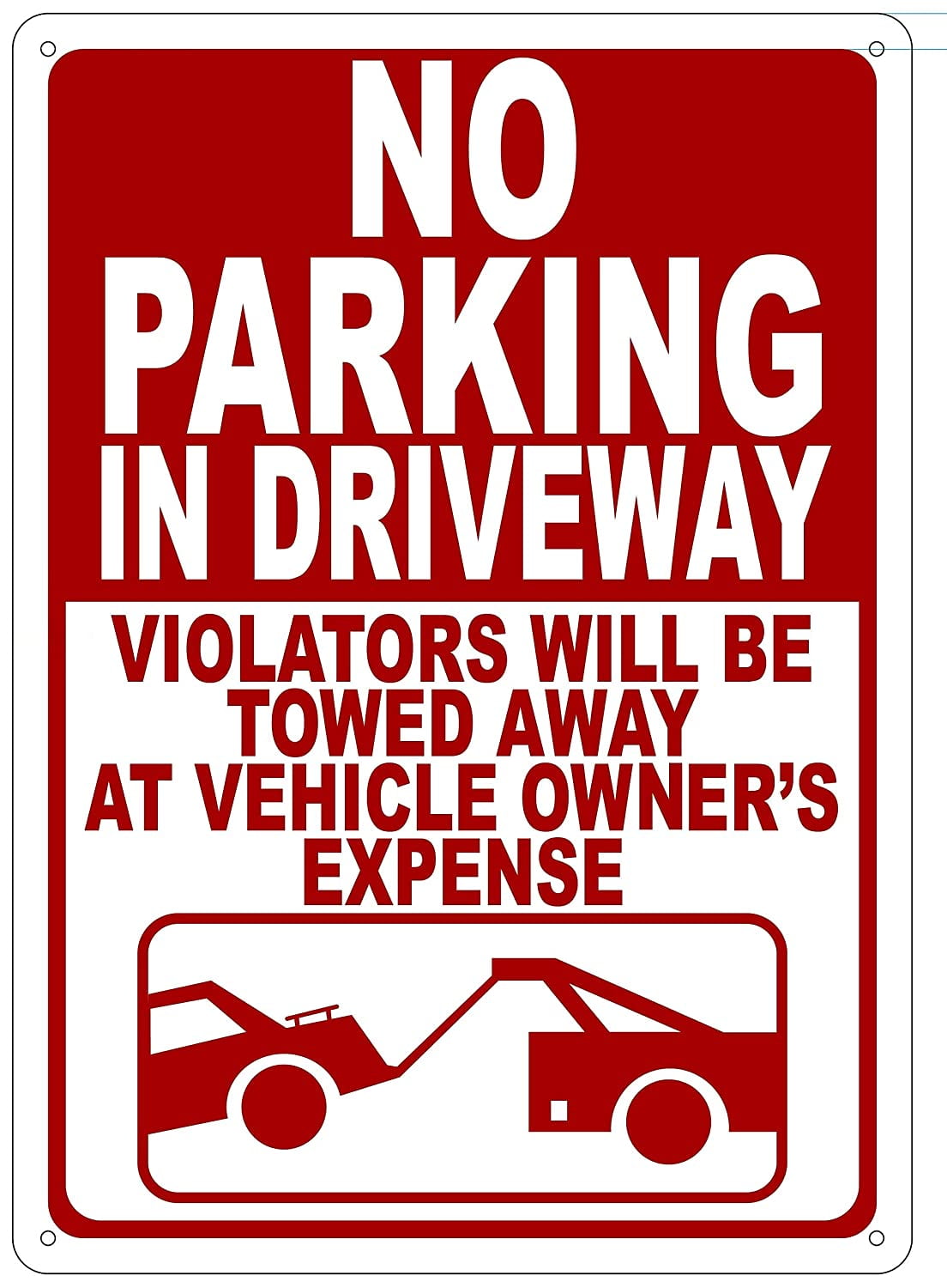 NO Parking in Driveway Sign - (Reflective !!! Aluminum 9x14) (ref-2201 ...
