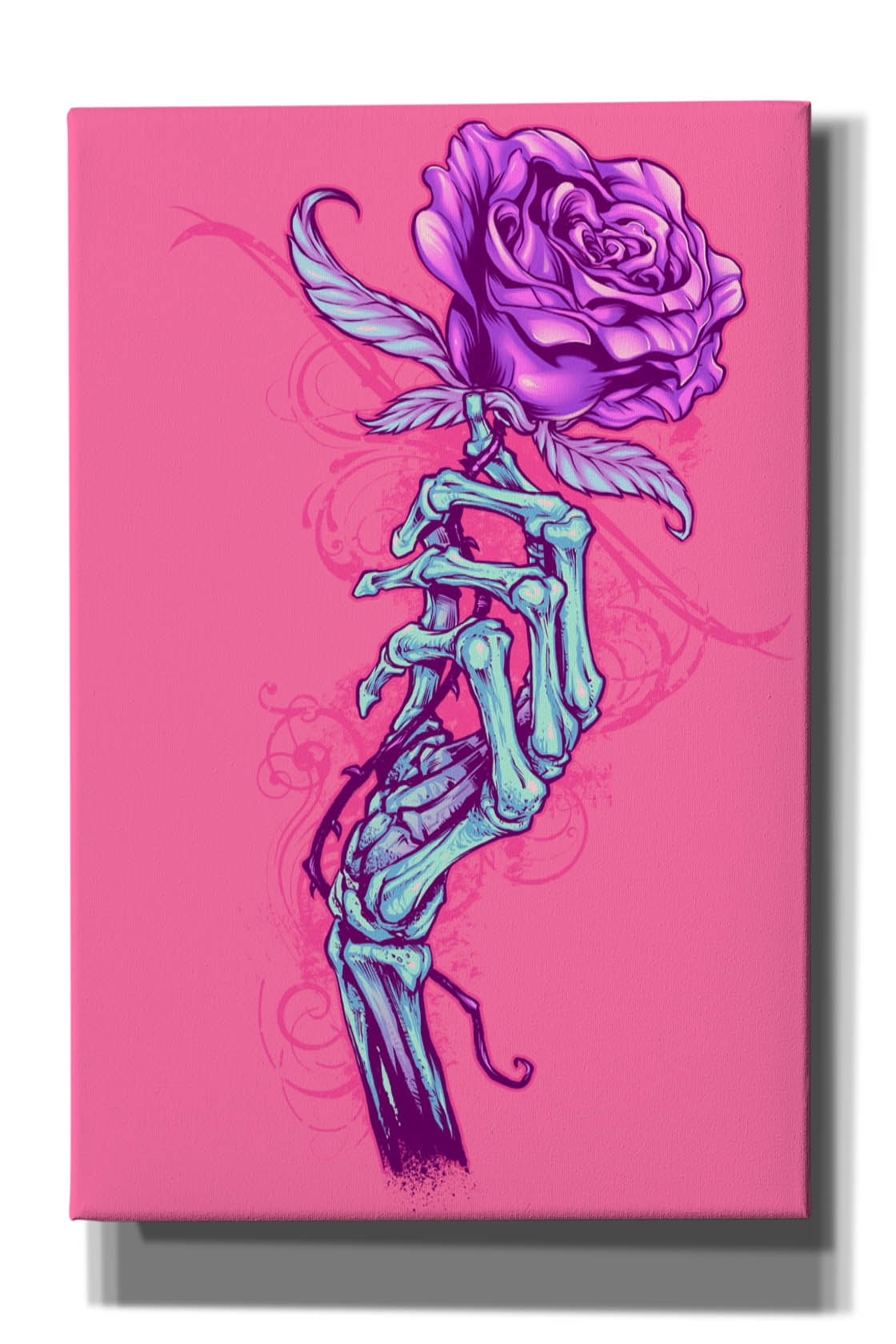 Epic Graffiti 'Skeleton Hand With Rose' by Flyland Designs, Canvas Wall ...