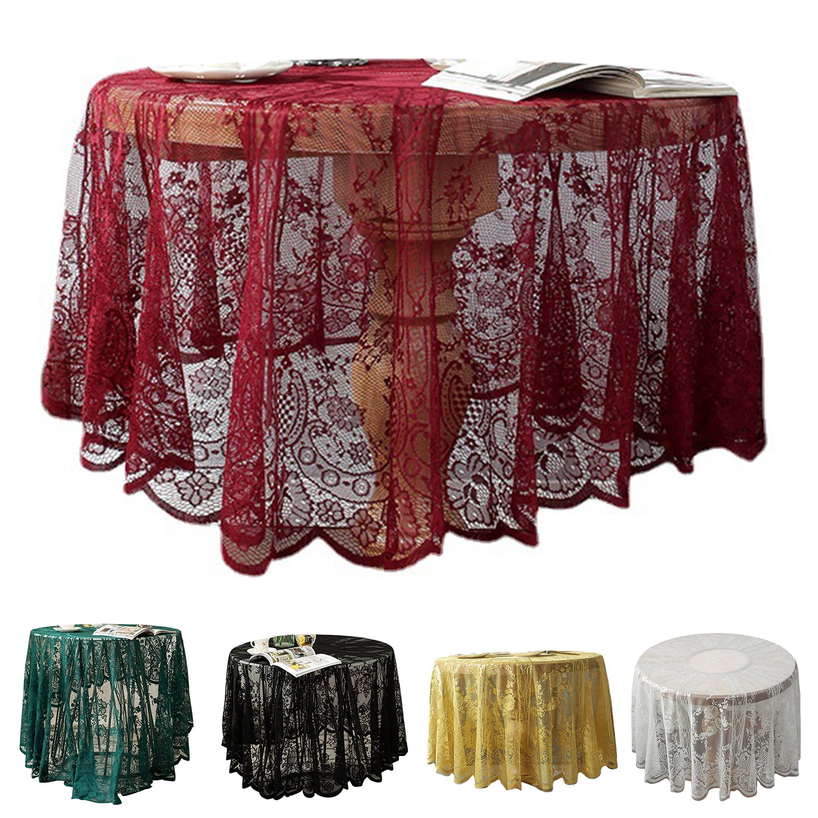 Cheers.US Lace Tablecloth for Round Tables, Vintage Style for Formal ...