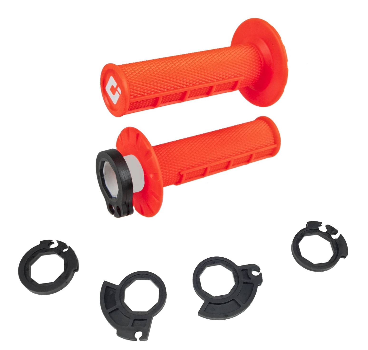ODI V2 Half Waffle Lock-On Fluorescent Orange Twist Throttle Grips ...