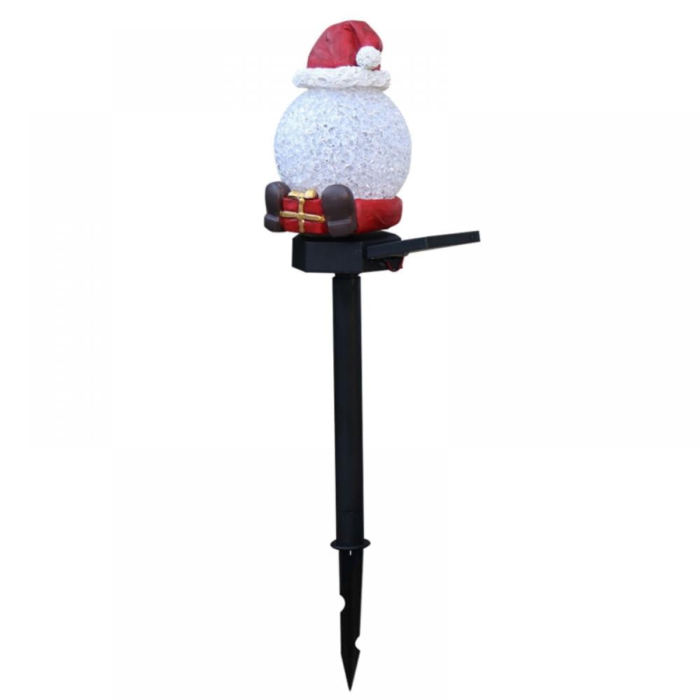 Christmas Stake Decor, Outdoor Garden Solar Light Metal Snowman/Santa ...