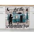 Camper Van Bear Cabinet Curtains 11" W x 13" L Let The Adventur Vintage ...