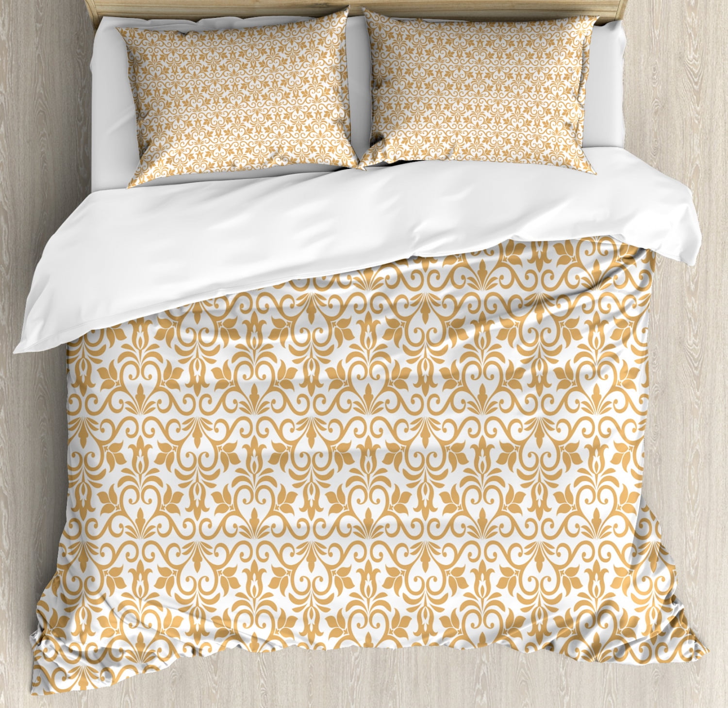 Geometric Queen Size Duvet Cover Set, Illustration of Tiny Tulip ...