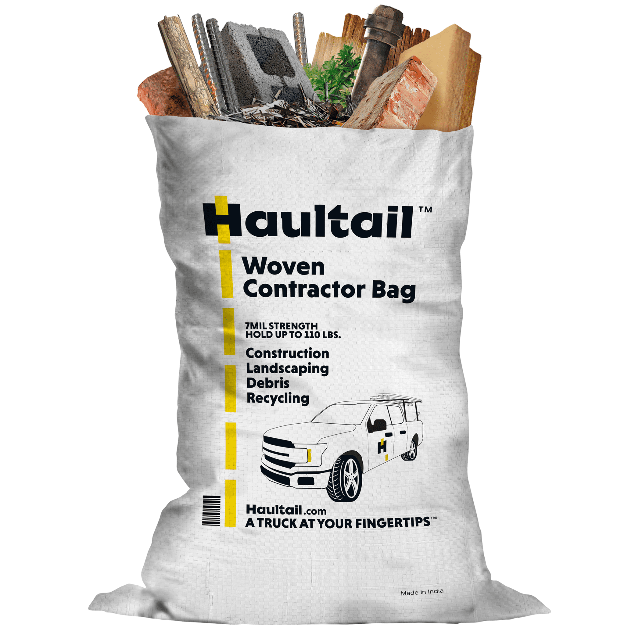 Haultail Woven Contractor Trash Bags 42gal 20 Count per Pack White ...