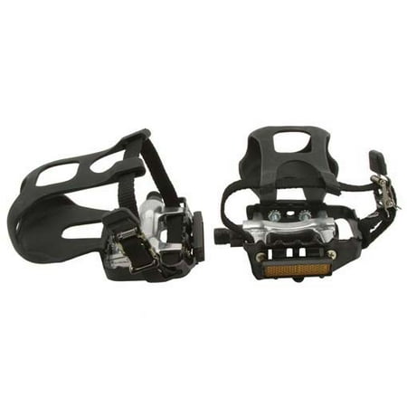 Alloy Pedals W/Toe Clips 9/16" Black. Bike pedals, bicycle pedal ...