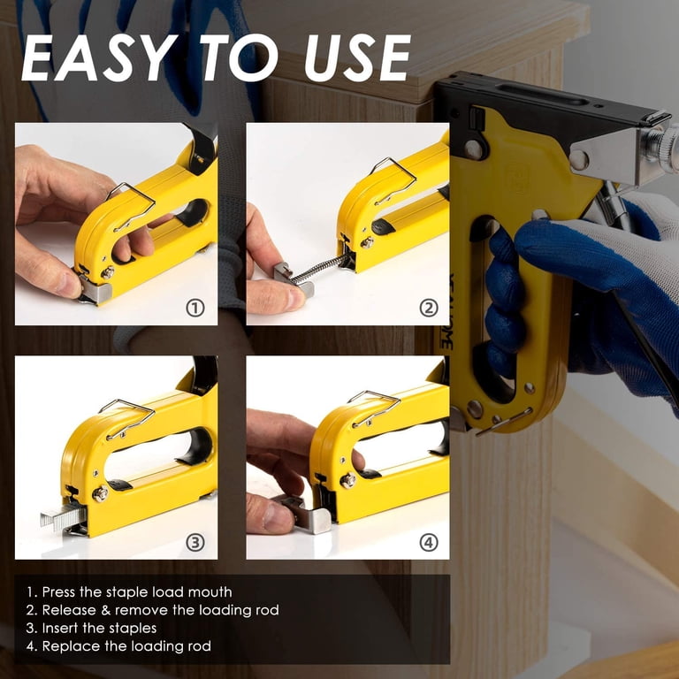 Staple Remover EZUVITA 4-in-1 Staple Gun, Blue Heavy Duty Staple Gun ...
