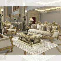 Traditional Metallic Silver 3Pcs Sofa Set Carved Wood Homey Design HD ...