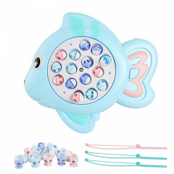 SAYDY Fishing Game Play Set - 8 Fish, 3 Poles, & Rotating Board w/ On ...