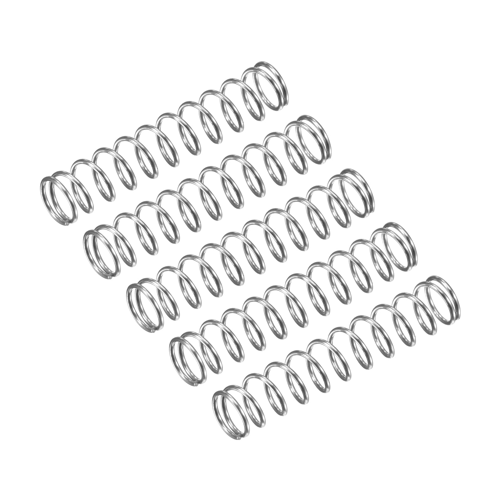 Compression Spring, 5 Pack 304 Stainless Steel, 5mm OD, 0.5mm Wire ...