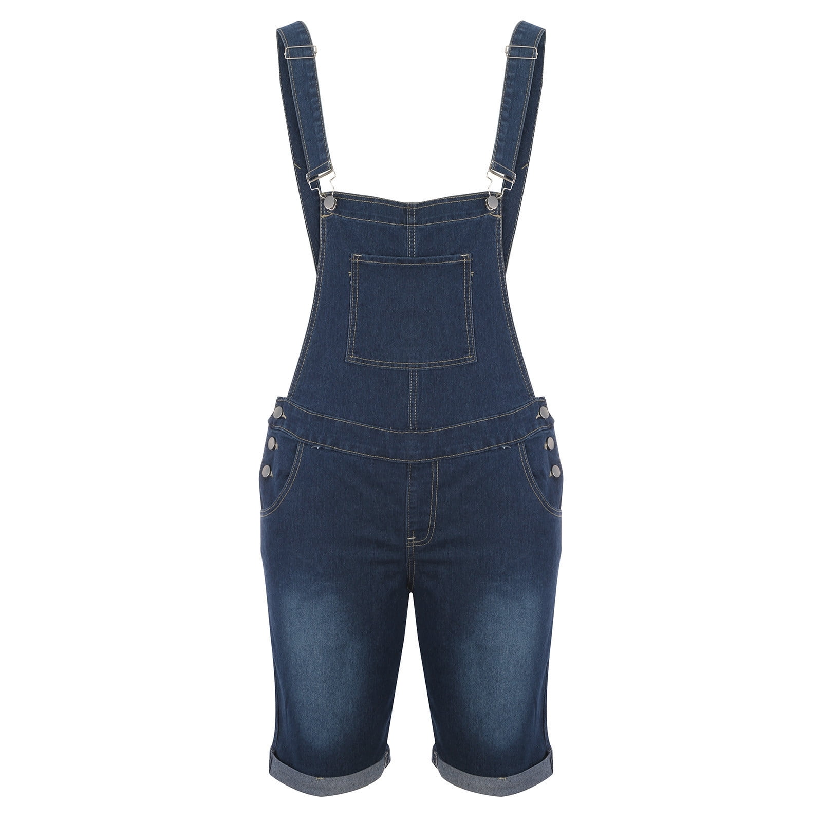 JWZUY Overall Shorts Men's Denim Bib Overalls Summer Casual Loose Fit Walk Shorts Knee Length ...