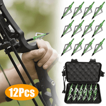 16 Pack 100-Grain Archery Broadheads, 3-Blade Screw-In Hunting Arrow ...