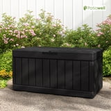 "Patiowell 82 Gallon Deck Box, Outdoor Resin Storage with Lockable Lid ...