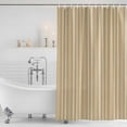 Beige Sand Minimalist Striped Shower Curtain Set, Waterproof Shower ...